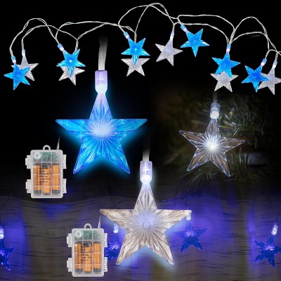 Scs Direct Christmas Star 10ft String Lights (blue & White 2pk ...