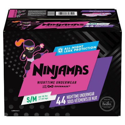 Pampers Ninjamas Nighttime Bedwetting Underwear Girl - Size S/m - 44ct ...