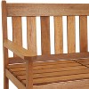 Sunnydaze Outdoor Meranti Wood With Teak Oil Finish 2-person Bench Seat With Pop-up Table - 60 ...