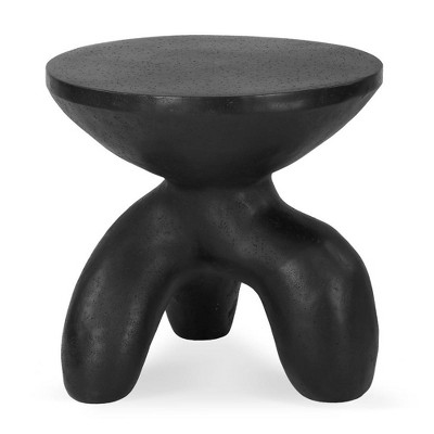 Organic-Shaped Accent Table Man-made Stone Finish Indoor Outdoor Use 20 ...