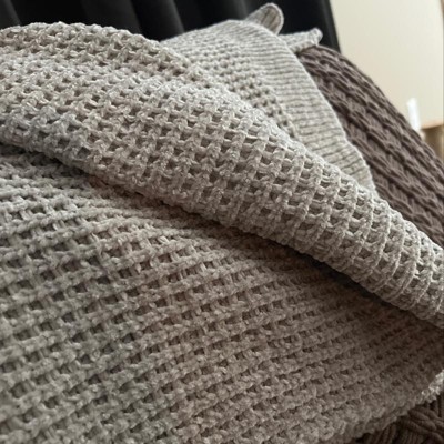 50"x60" Shiny Waffle Chenille Knit Throw Blanket - Evergrace : Target