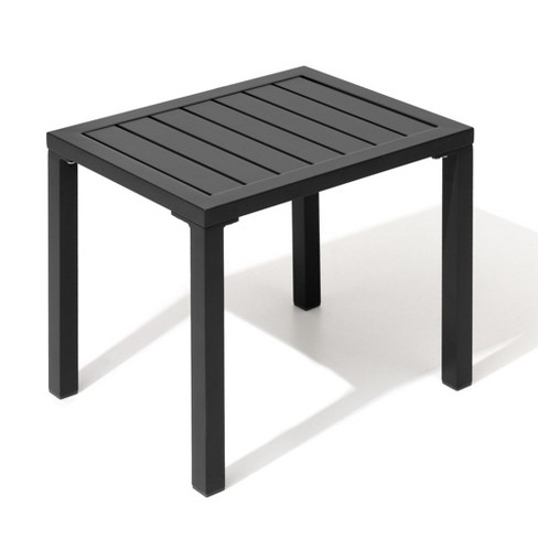 Outdoor Side Table Aluminum Rectangular End Table Small Patio Table ...