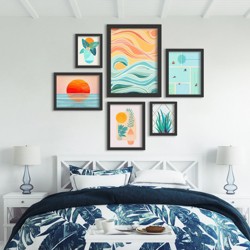 (set Of 6) Framed Prints Gallery Wall Art Set 3 By Modern Tropical ...