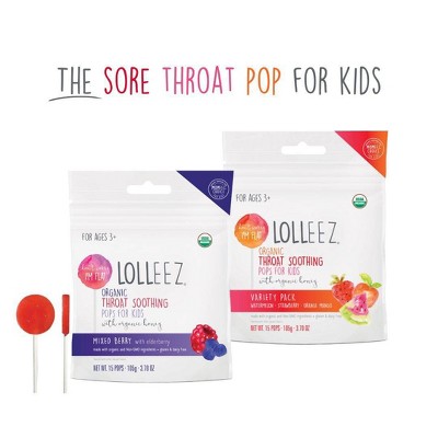 Lolleez Children's Organic Throat Soothing Pops - Watermelon ...