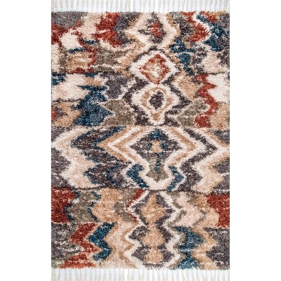Nuloom Abbey Geometric 4x6 Shag Indoor Area Rug For Living Room Bedroom ...
