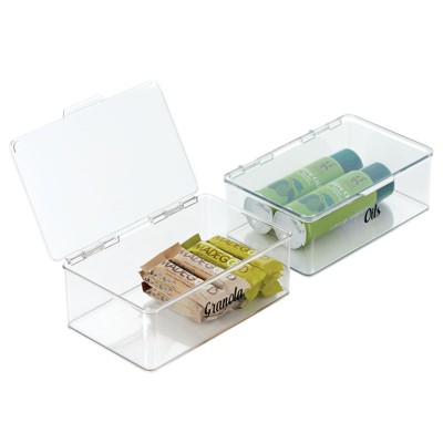 Mdesign Plastic Stackable Kitchen Storage Box, 2 Pack + 32 Labels ...