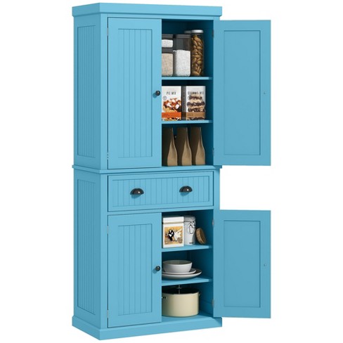 Homcom 72" Traditional Freestanding Kitchen Pantry Cabinet Cupboard ...
