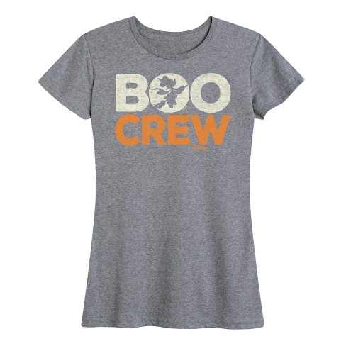 Women's Disney Boo Crew Short Sleeve Graphic T-shirt - Heather Grey ...