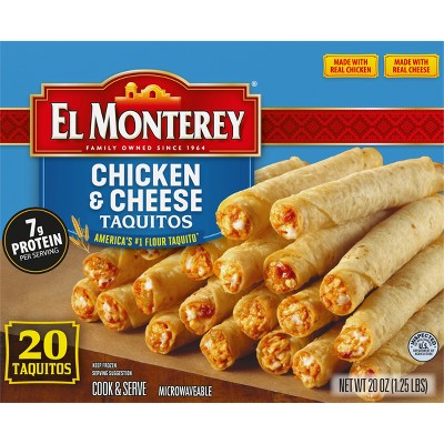 El Monterey Frozen Chicken And Cheese Taquitos - 20oz/20ct : Target