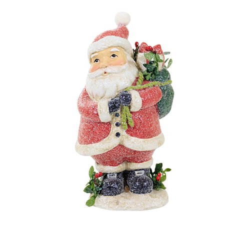 Ganz 6.25 In Glittering Santa Figurine Holly Traditional Santa Santa ...