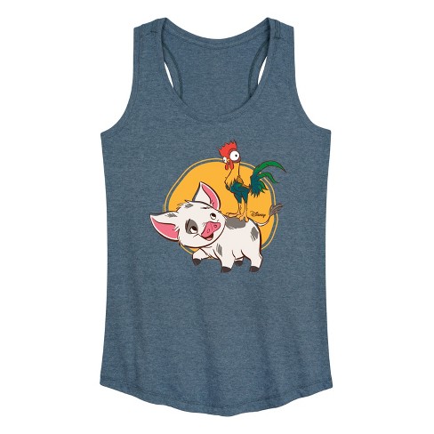 Women's Disney Pua And Hei Ehi Graphic Racerback Tank - Heather Blue ...
