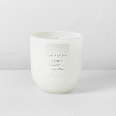 Balance Core Frosted Glass Wellness Jar Candle White 12oz - Casaluna ...