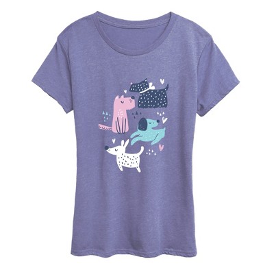 Women's - Instant Message - Cute Dog Love Short Sleeve Graphic T-Shirt ...