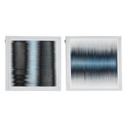 (set Of 2) 20" Square Abstract String Art Shadow Box Wall Decor Silver ...