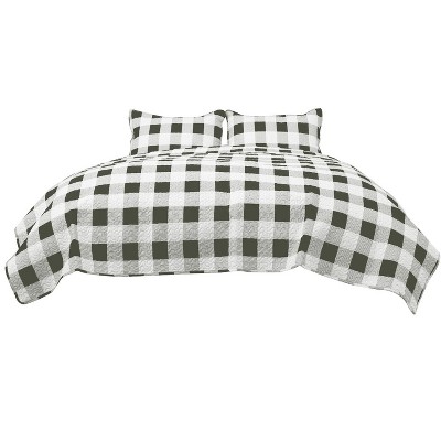 Buffalo Check Quilt Set Twin - Grey/white : Target