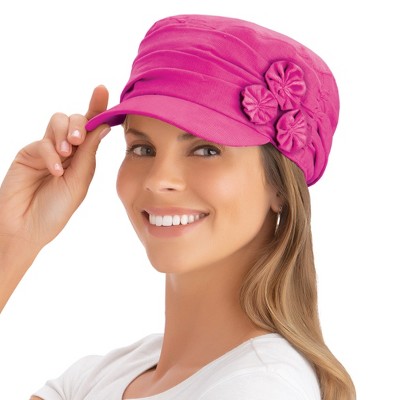 Collections Etc Stylish And Comfortable Floral Embellished Hat One Size ...