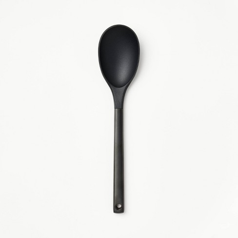 Stainless Steel And Nylon Solid Spoon Matte Black - Figmint™: Kitchen Serving & Cooking ...