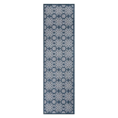World Rug Gallery Contemporary Modern Boxed Color Block Navy 2'x7'3 ...