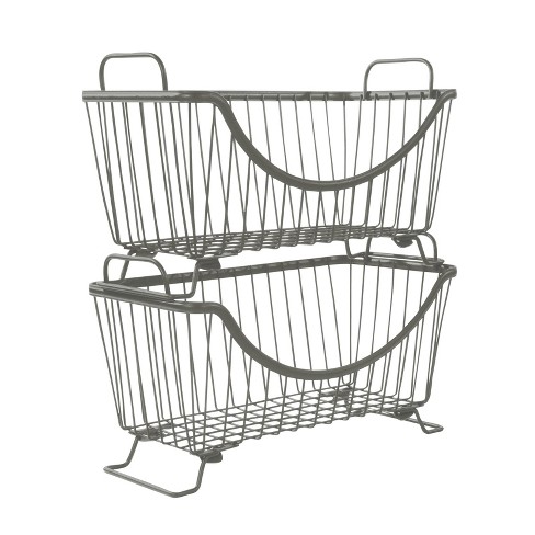 Spectrum Diversified Ashley Small Stacking Basket Silver : Target
