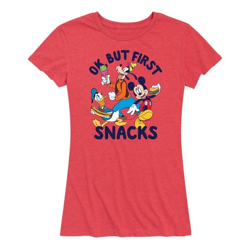 Women's Disney Ok, But First Snacks Short Sleeve Graphic T-shirt ...