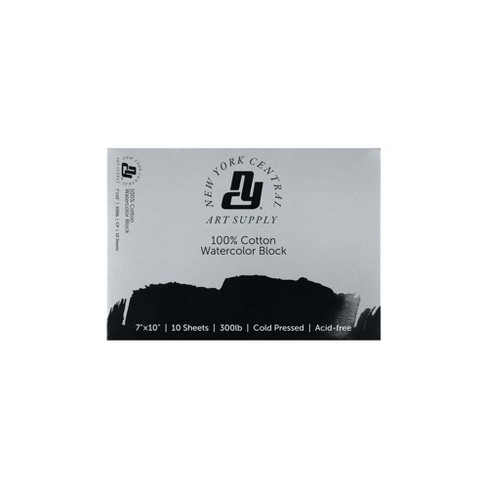 New York Central Watercolor Block, 300 Lb Cold Press 7x10 Inch, 10 ...