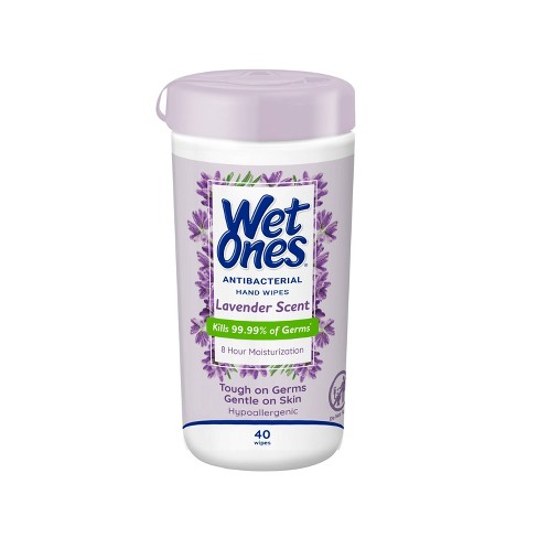 Wet Ones Lavender Antibacterial Hand Wipes - 40ct : Target