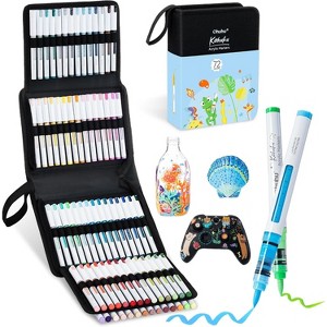 Ohuhu Acrylic Paint Markers Brush Tip: 72 Colors Automatic Ink Control ...