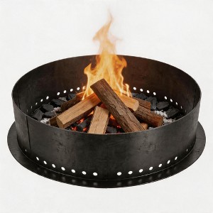 Fire Pit Ring Insert Outdoor, Heavy Duty Steel Fire Pit Liner with ...