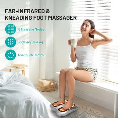 Costway Foot Massager With Shiatsu Heated Electric Kneading Foot & Back ...