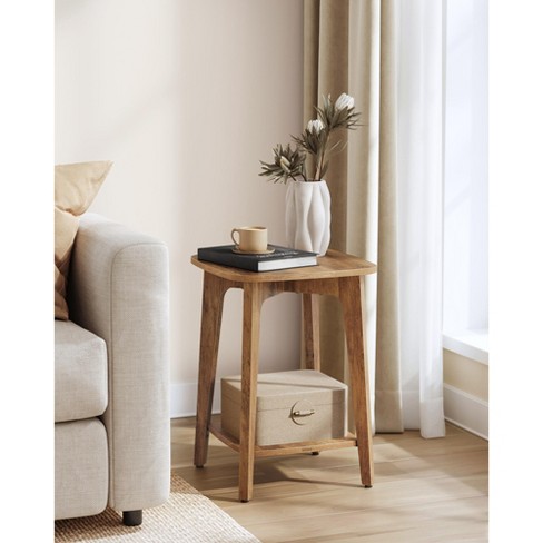 Vasagle Side Table, Small Square End Table With Lower Shelf, Nightstand ...