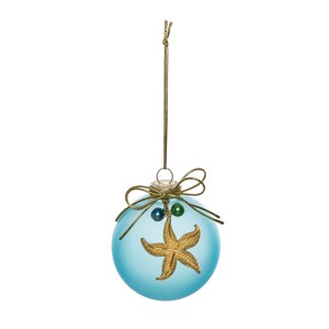 Beachcombers Teal Ball Ornament With Sea Star Charm : Target