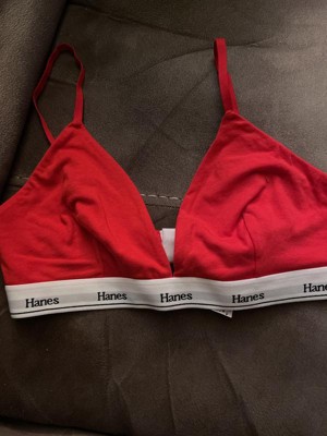 Hanes Originals Women's 2pk Stretch Triangle Bralette Mho102 - Black ...