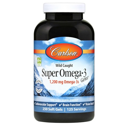 Carlson - Super Omega-3 Gems, 1200 Mg Omega-3s, Norwegian, Wild Caught ...