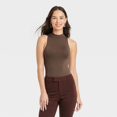 Women's Seamless Bodysuit - A New Day™ Brown L : Target