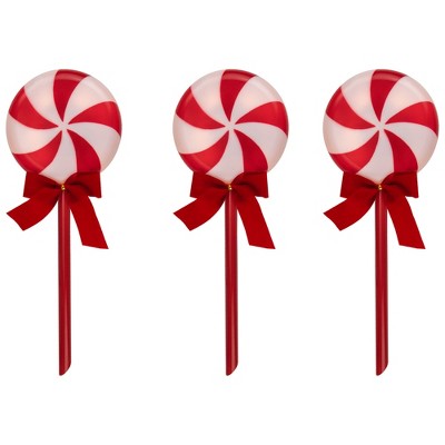 Northlight Peppermint Lollipops Christmas Pathway Markers - Clear ...