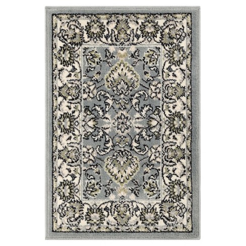 Traditional Floral Scroll Indoor Runner Or Area Rug, 2'x3', Cream ...