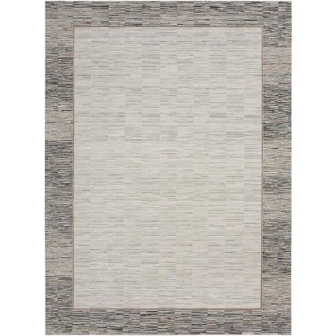 Nourison Desire Contemporary Bordered Abstract Indoor Area Rug Grey ...