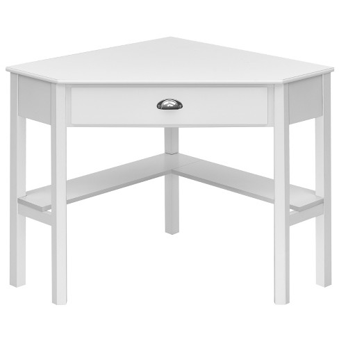 Tangkula Corner Computer Desktable Wood Workstation White : Target