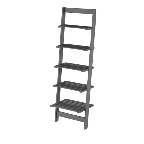 Hastings Home 5-tier Leaning Ladder Bookshelf, Gray : Target