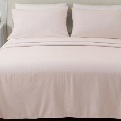 Queen Printed Cotton Flannel Sheet Set Blush Dots : Target