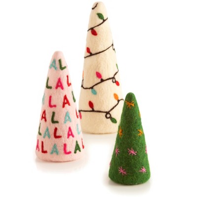 Shiraleah Assorted Set Of 3 Multicolored Decorative Felt Christmas ...
