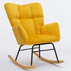 Epping Nursery Rocking Chair,yellow Velvet Upholstered Glider Rocker ...