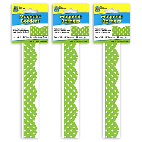 Teacher Created Resources® Magnetic Borders, Lime Polka Dots, 24 Feet ...