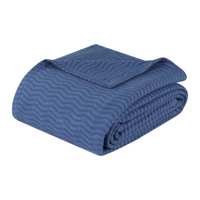 Dark Blue Microplush Throw Fleece Blanket By Bare Home : Target