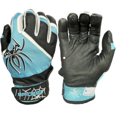 Spiderz Pro Baseball Batting Gloves Pair M Black | Teal : Target
