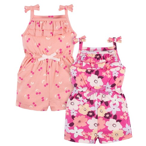 Gerber Baby & Toddler Girls' Tank Rompers, Cherry Blossom, 3t, 2-pack ...