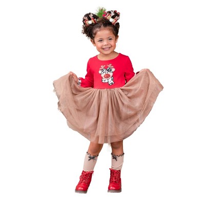 Girls Lead The Way Reindeer Tutu Dress - Mia Belle Girls, Red, 8 : Target