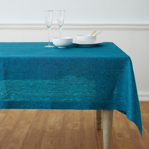 Solino Home Linen Tablecloth 60 X 90 Inches Chambray Teal | Athena : Target