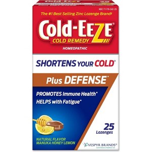 Cold-Eeze Plus Defense Manuka Honey Lemon Lozenges with Zinc for Immune ...