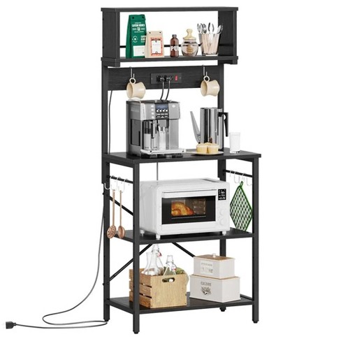 Bestier 60 Inch Bakers Rack With Power Outlet, 5 Tiers With Storage ...